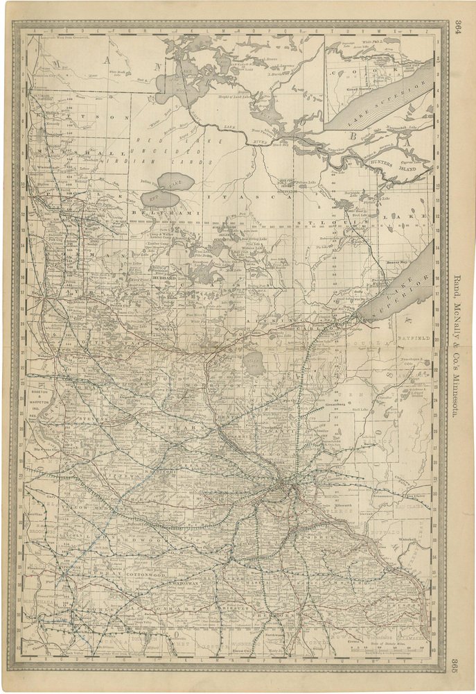 Antique Minnesota Map by Rand McNally, 1888 for sale at Pamono