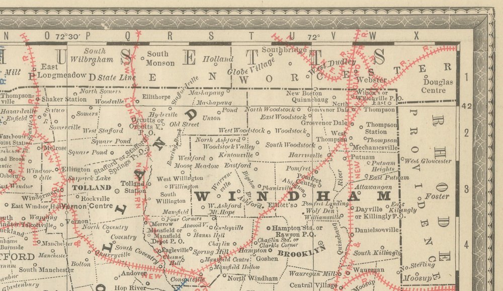Ntique Connecticut Karte, 1888 bei Pamono kaufen