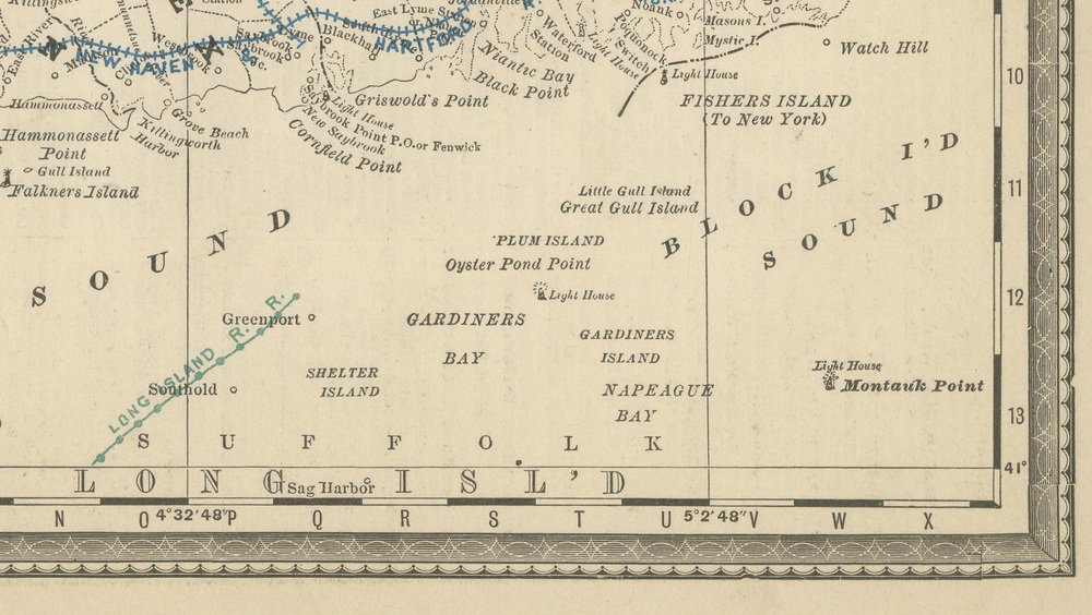 Ntique Connecticut Karte, 1888 bei Pamono kaufen