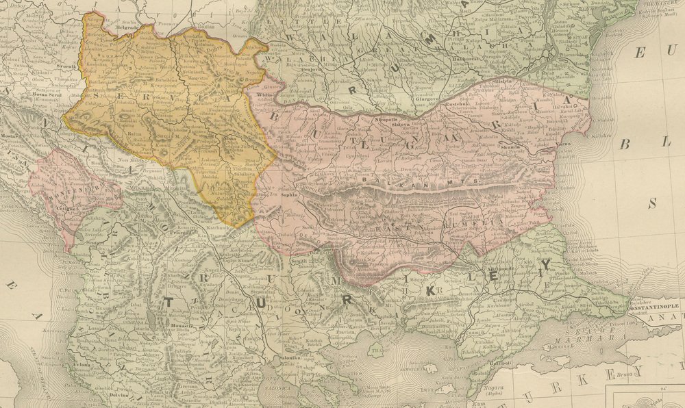 Turkey in Europe Map by Rand McNally, 1888 for sale at Pamono