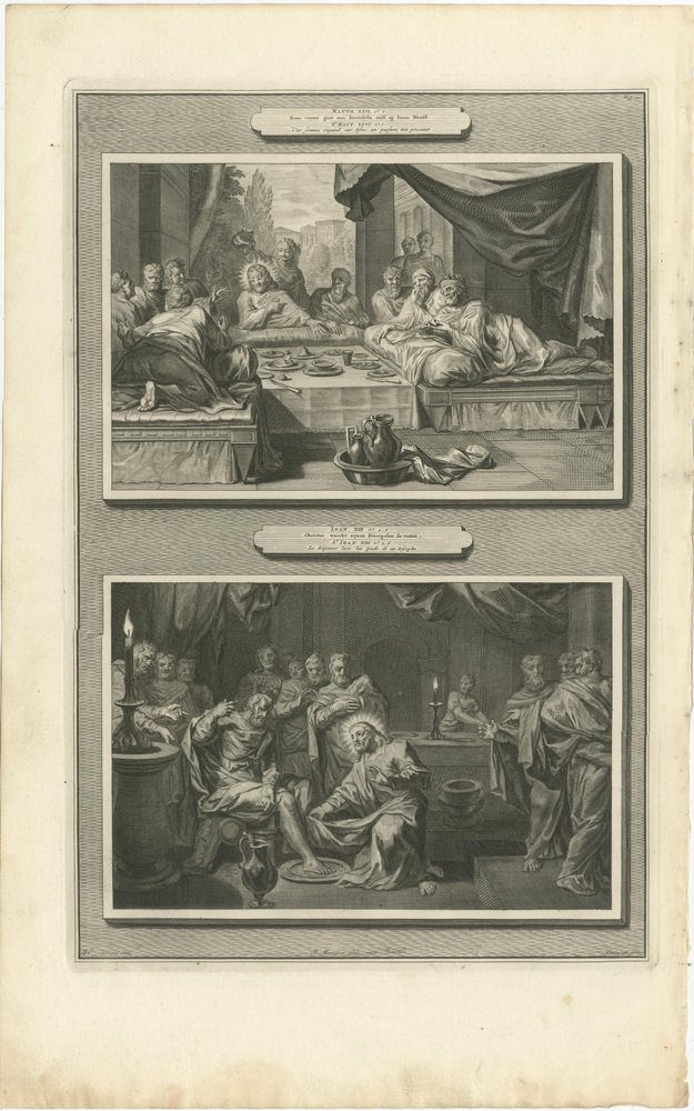 Mortier, Dutch Baroque Passion of Christ Double Scenes, Engravings ...