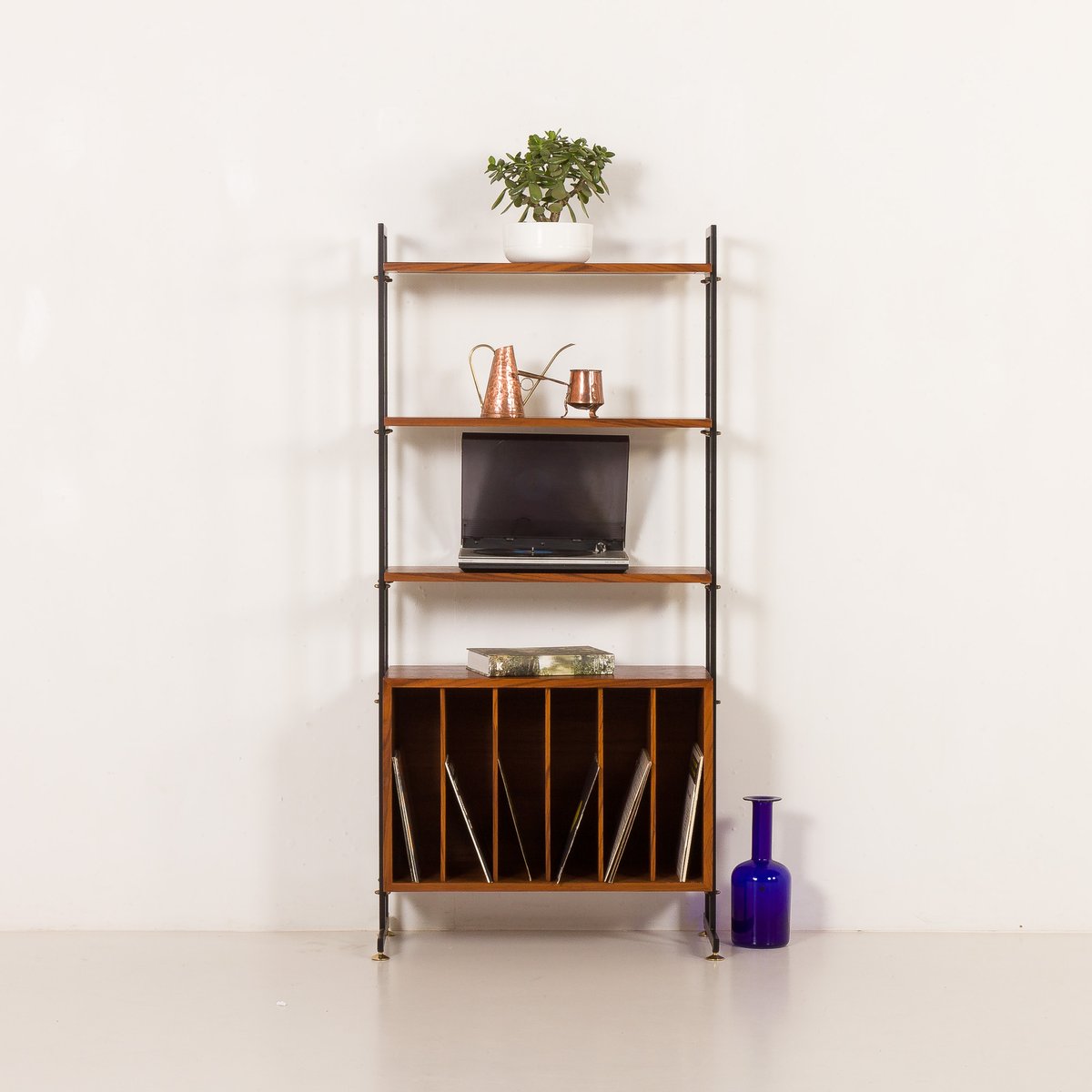 Mid-Century Modern Free-Standing Vinyl Records Wall Unit, 1970s for ...
