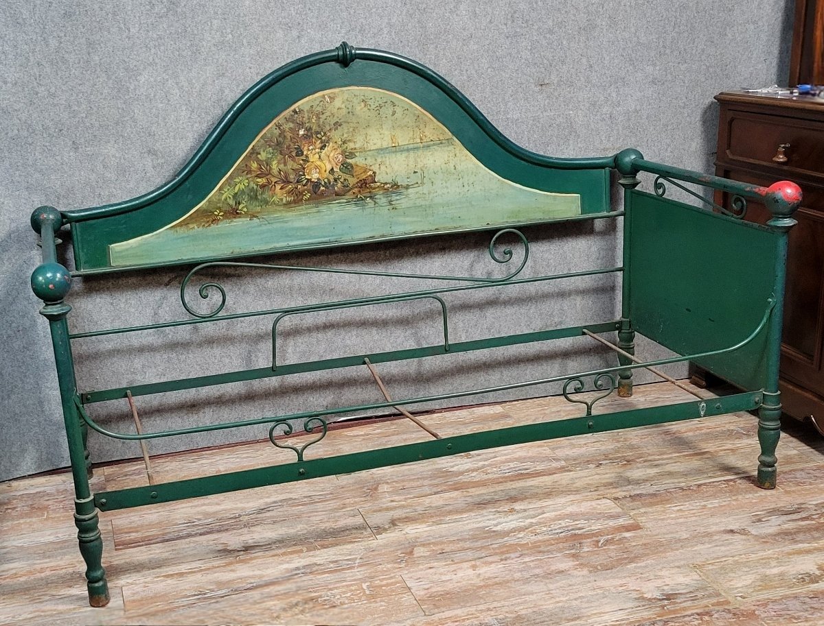 Napoleon III Venetian Day Bench in Cast Iron and Lacquered Sheet Metal ...