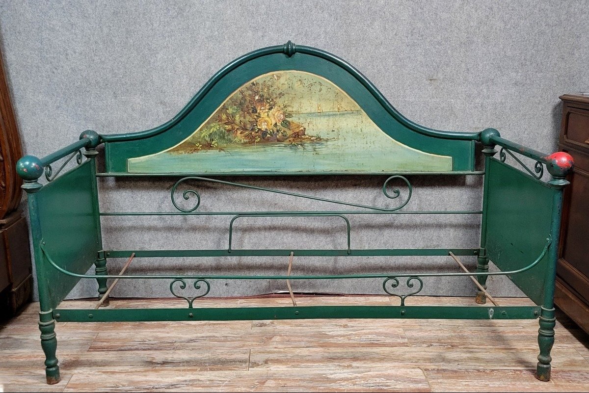 Napoleon III Venetian Day Bench in Cast Iron and Lacquered Sheet Metal ...