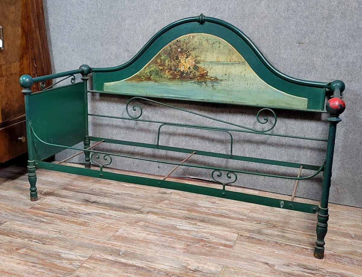 Napoleon III Venetian Day Bench in Cast Iron and Lacquered Sheet Metal ...