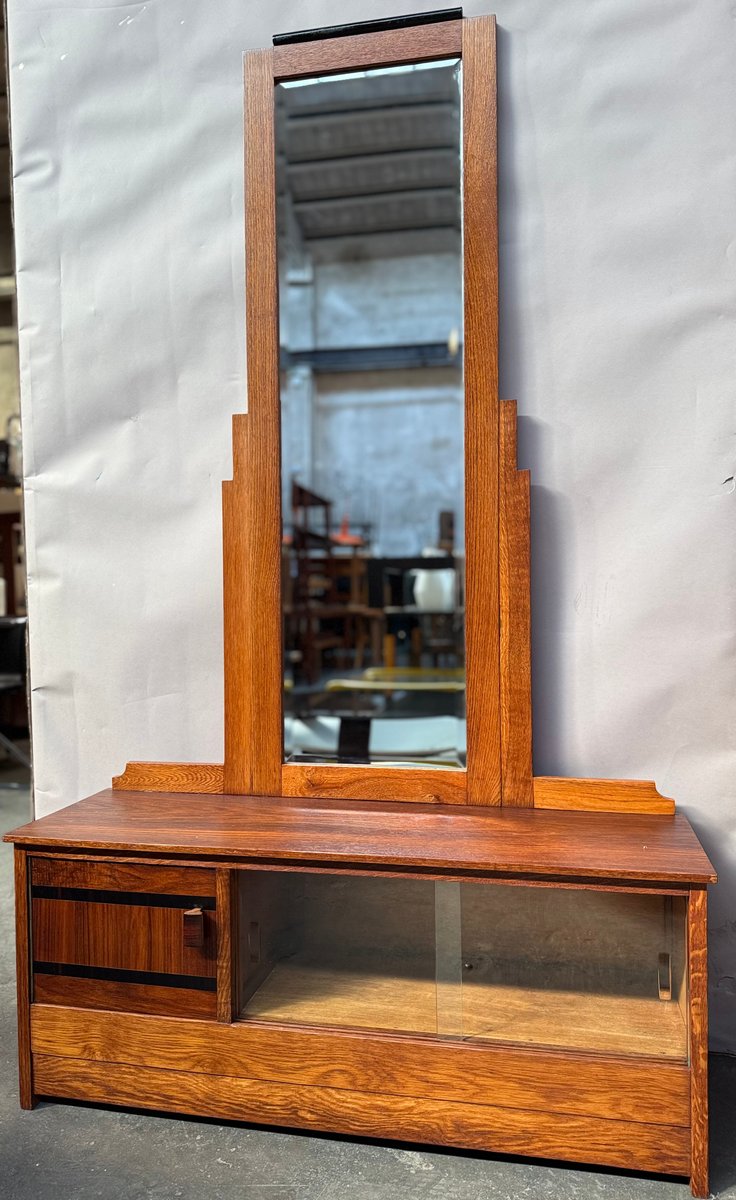 Art Deco Dutch Dressing Table with Mirror, 1930s for sale at Pamono
