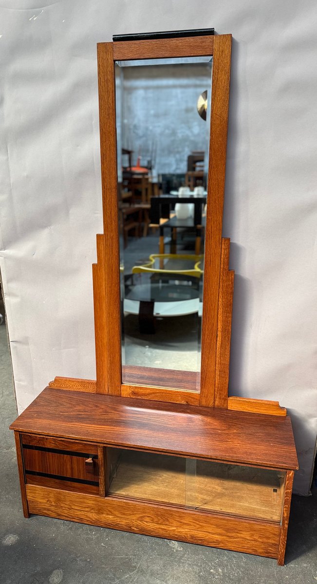 Art Deco Dutch Dressing Table with Mirror, 1930s for sale at Pamono