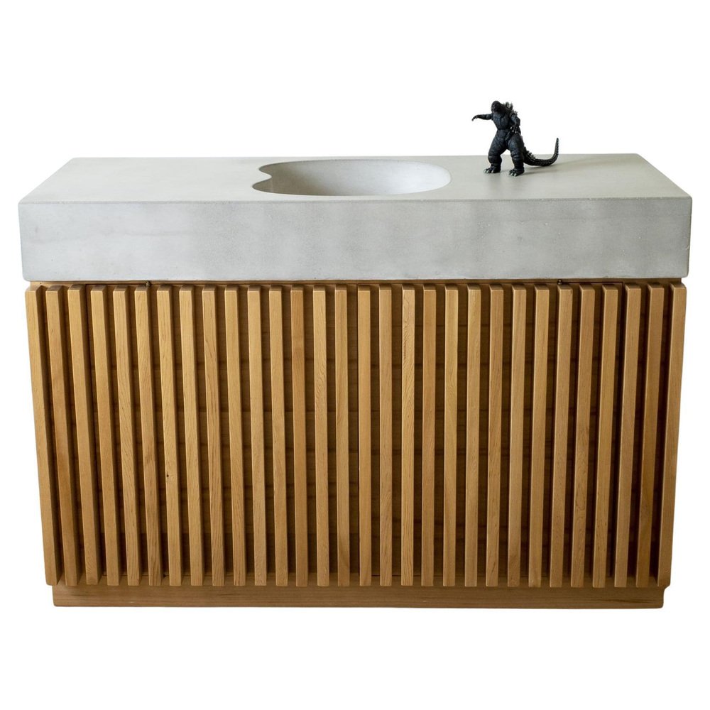 Ventaglio Concrete and Cedar Vanity Sink by Baka Studio for sale at Pamono