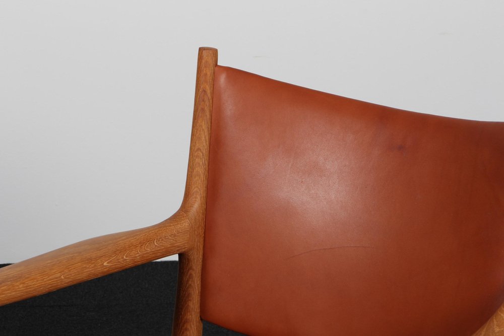 Fauteuil Modèle JH513 en Chêne et Cuir attribué à Hans J. Wegner, 1960s ...