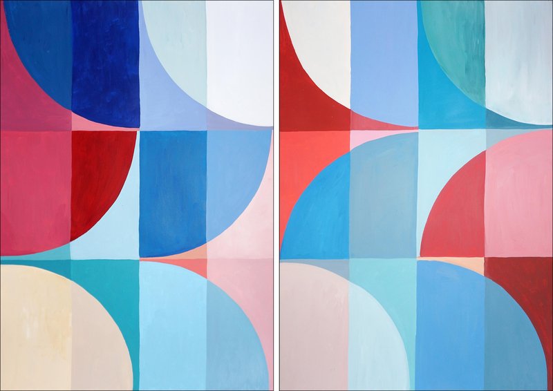 Natalia Roman, Nautical Day Trip, Bold Primary Tones Squares Patterns ...