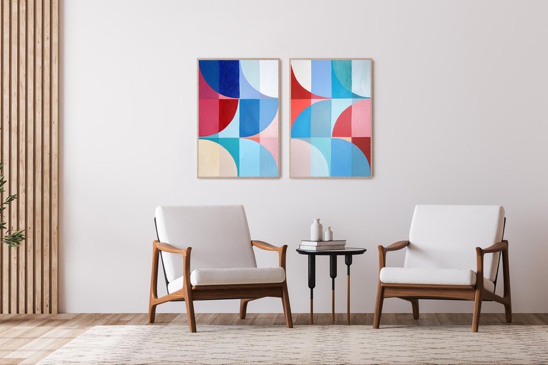 Natalia Roman, Nautical Day Trip, Bold Primary Tones Squares Patterns ...