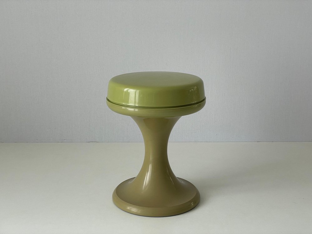 Space Age Green Plastic Stool from Emsa, Germany, 1970s for sale at Pamono