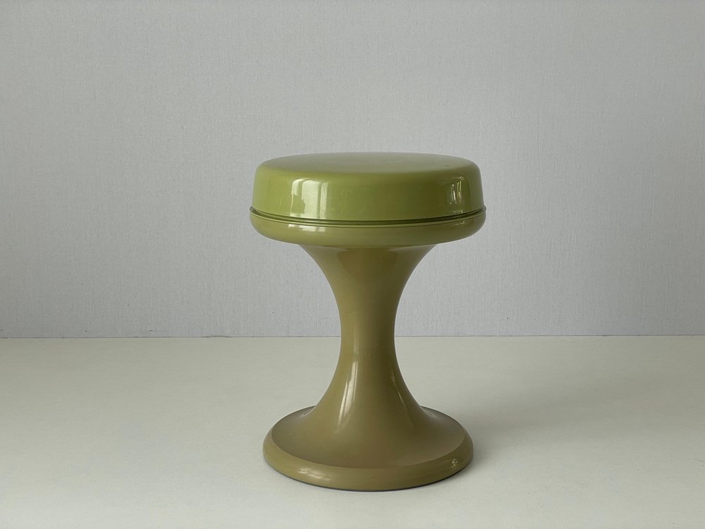 Space Age Green Plastic Stool from Emsa, Germany, 1970s for sale at Pamono