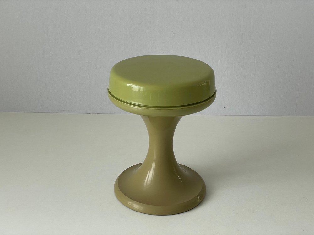 Space Age Green Plastic Stool from Emsa, Germany, 1970s for sale at Pamono