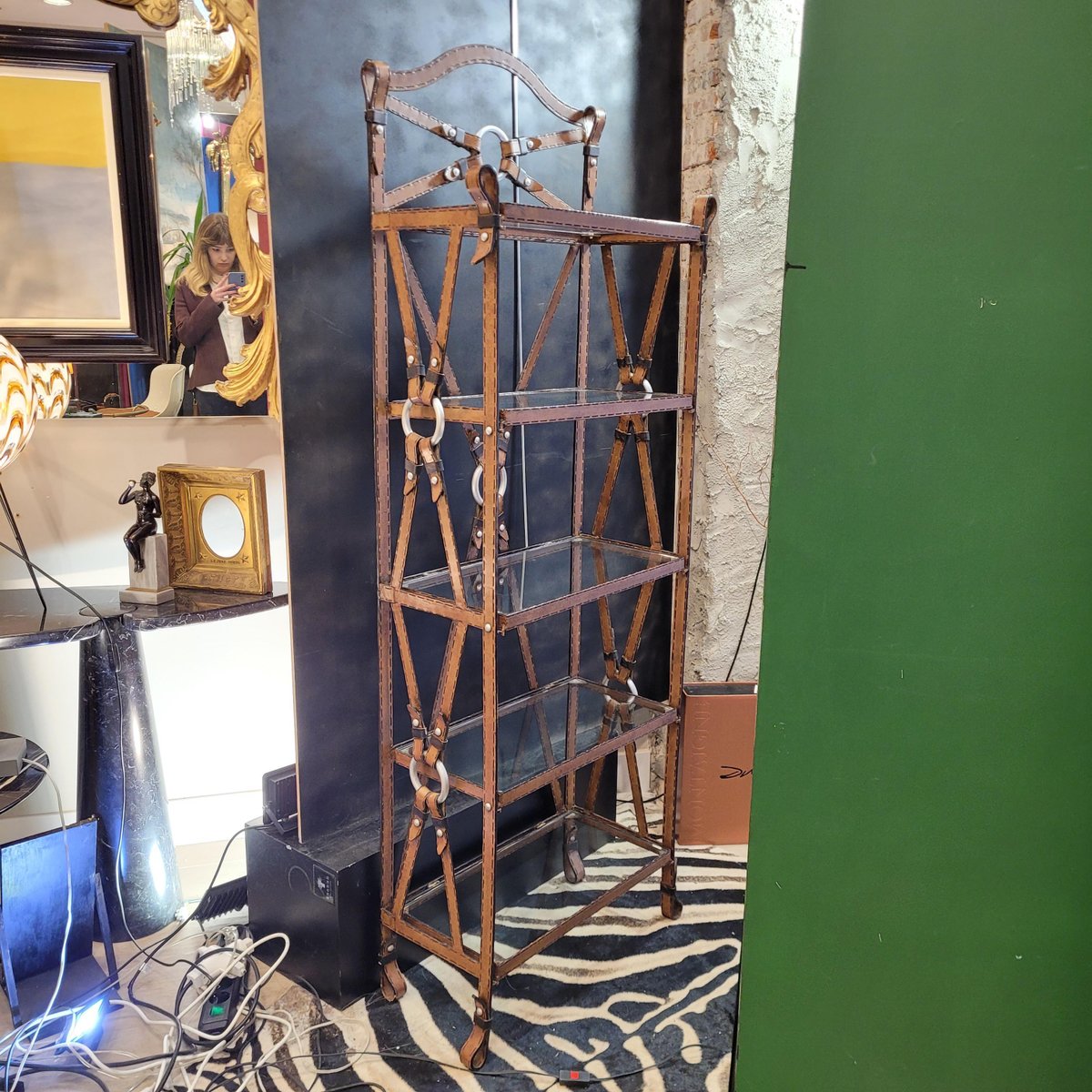 Vintage Display Case in Wrought Iron by Jacques Adnet for Hermès, 1970s ...