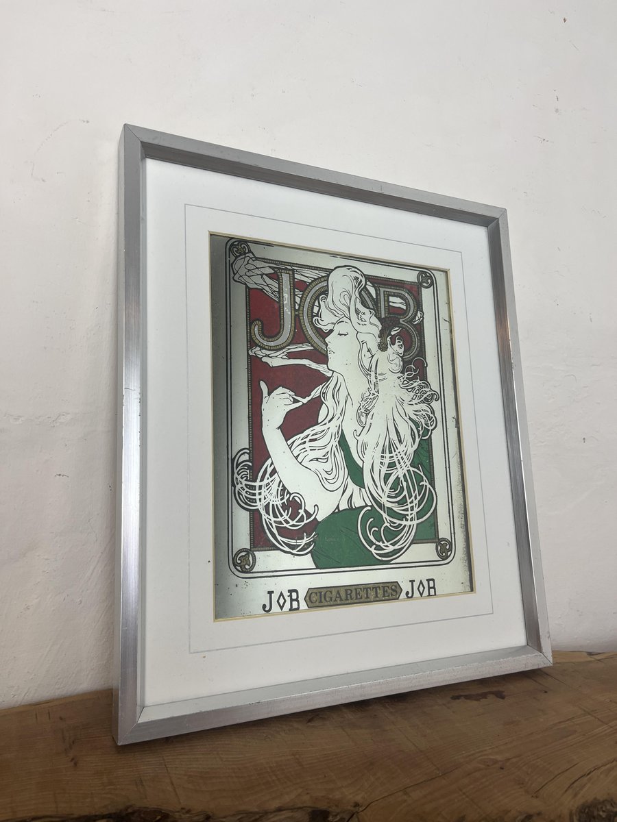 Miroir Vintage Art Nouveau avec Publicité pour Job Cigarettes par ...