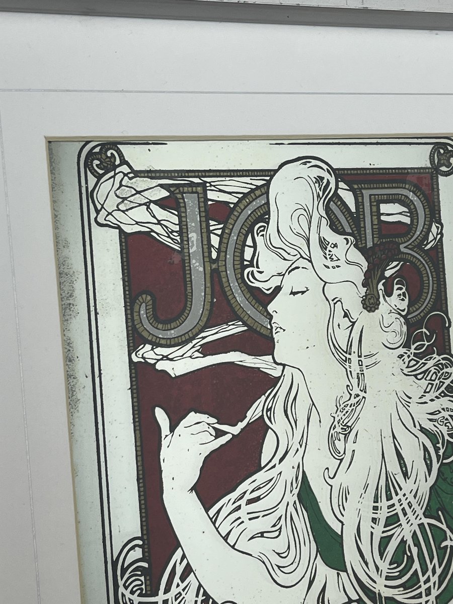 Miroir Vintage Art Nouveau avec Publicité pour Job Cigarettes par ...