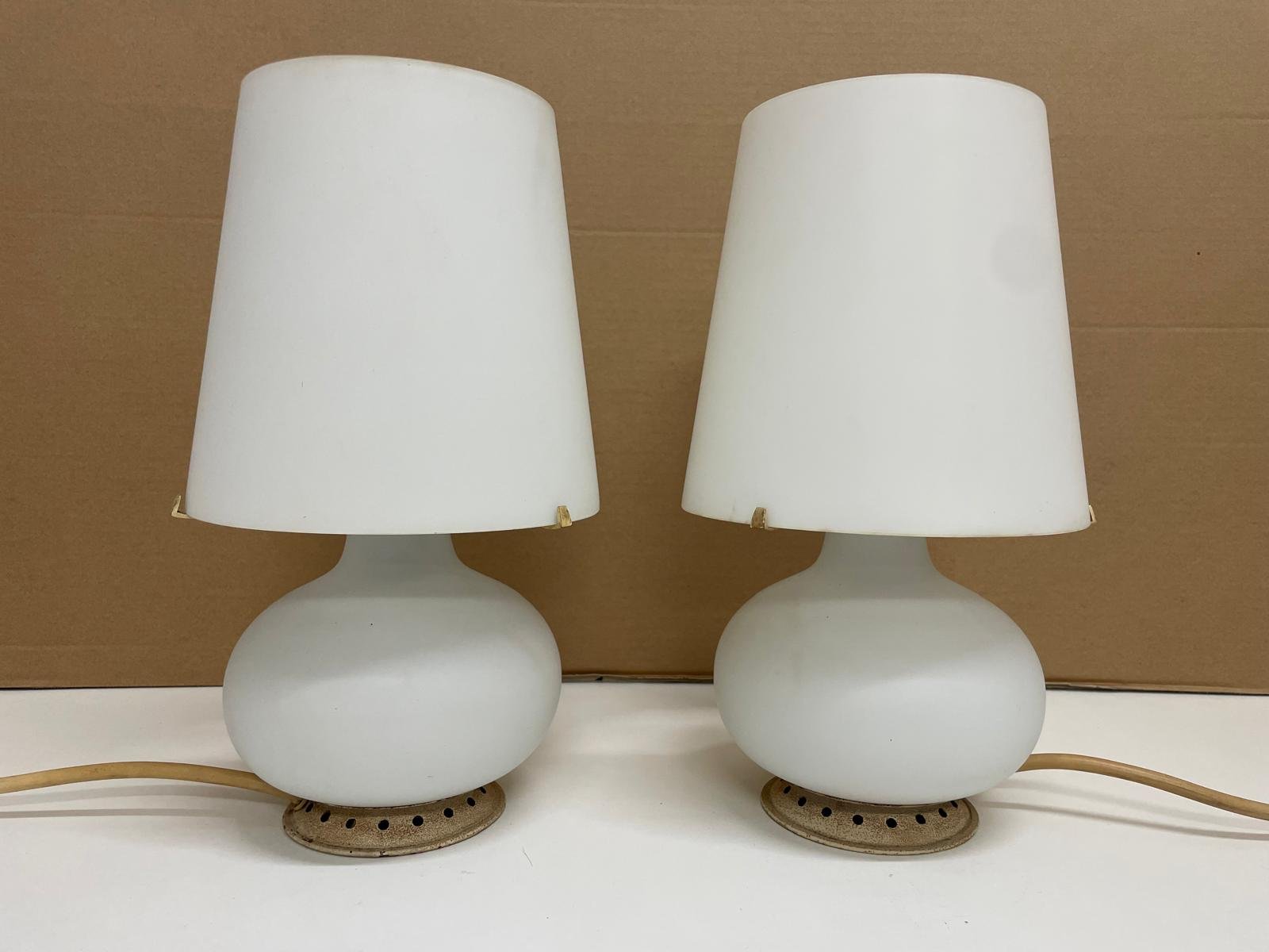 Small Glass Table Lamps by Max Ingrand for Fontana Arte, Italy, 1960s ...