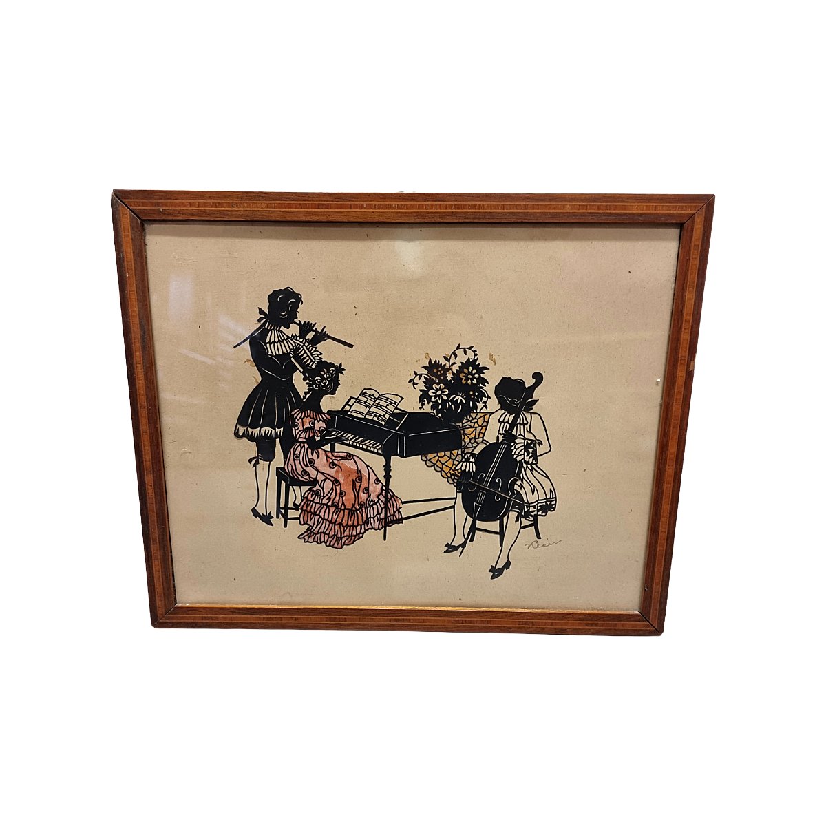 Klein, Silhouette Cutouts, 1920-1930s, Silk and Paper, Framed, Set of 3 ...