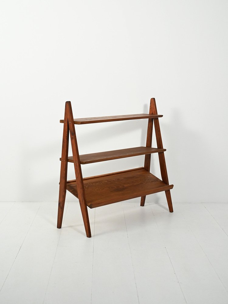 Small Vintage Bookcase with Magazine Rack, 1950s for sale at Pamono