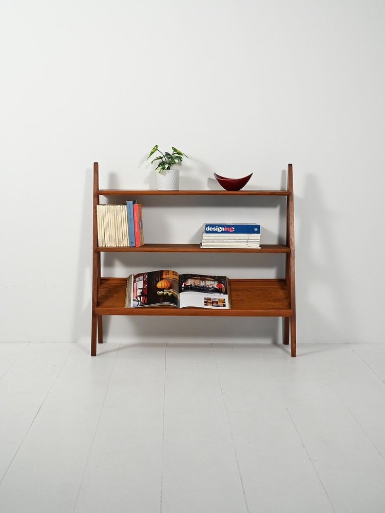 Small Vintage Bookcase with Magazine Rack, 1950s for sale at Pamono