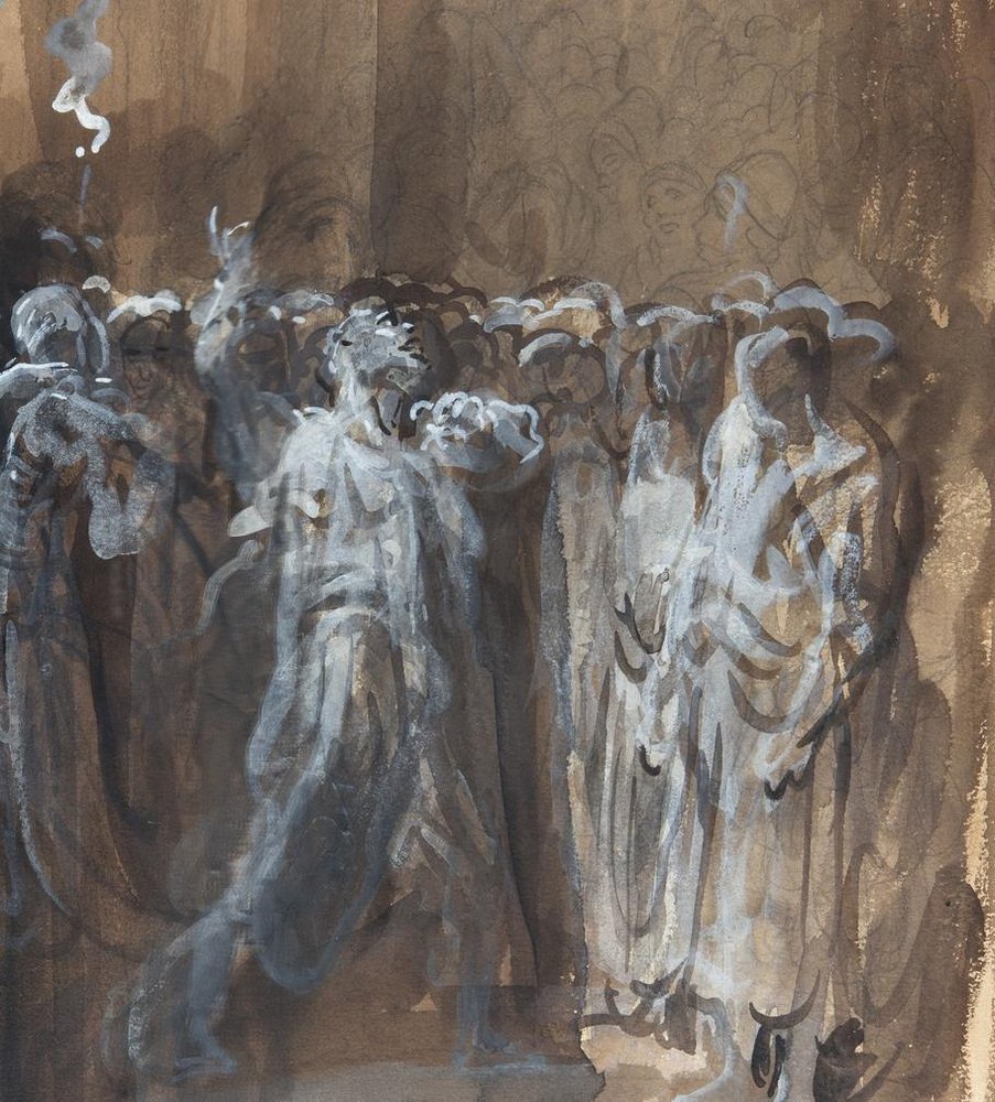 Gustave Doré, Illustrazione di una scena dal Macbeth, Serigrafia in ...