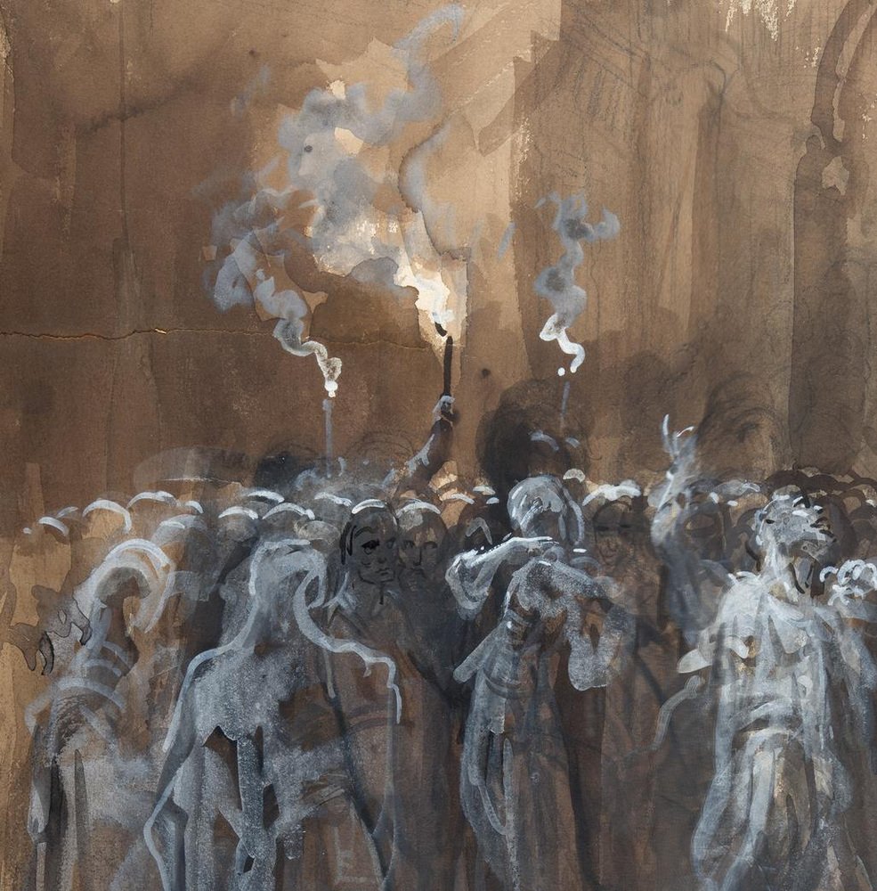 Gustave Doré, Illustrazione di una scena dal Macbeth, Serigrafia in ...