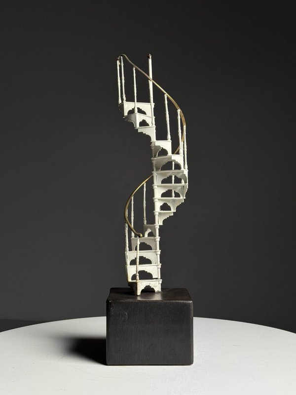 Scale Model Spiral Staircase in White Metal for sale at Pamono
