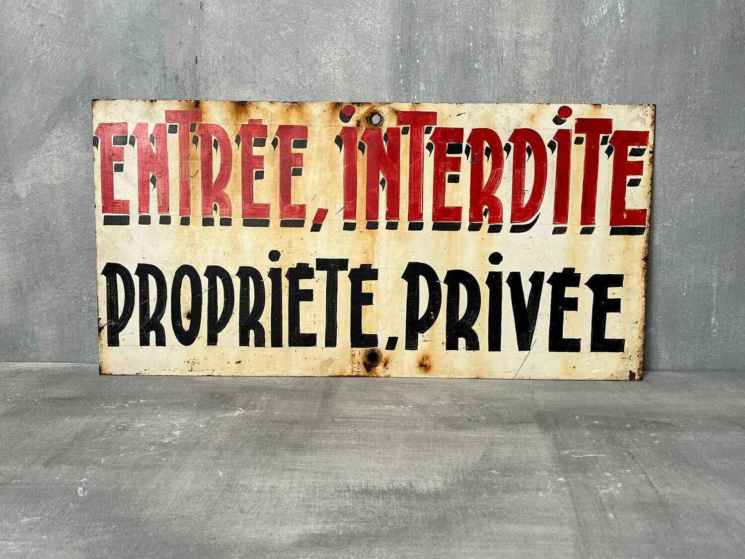 Metal Warning Sign, 1940s for sale at Pamono