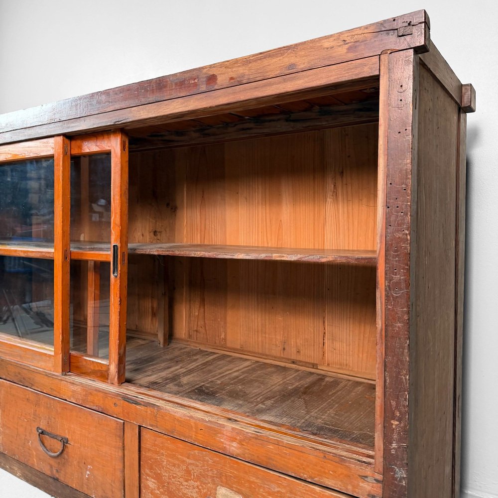 Antique Japanese Shop Counter with Glass Display and Drawers, 1920s for ...