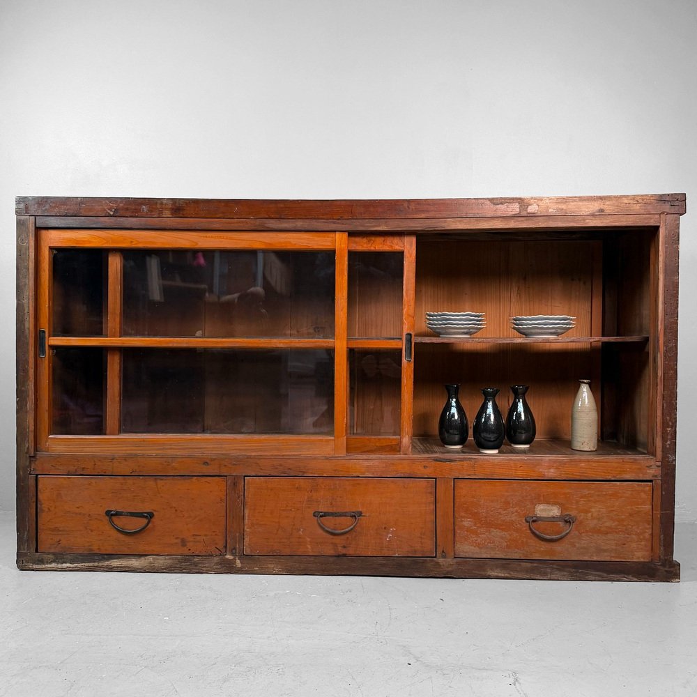 Antique Japanese Shop Counter with Glass Display and Drawers, 1920s for ...