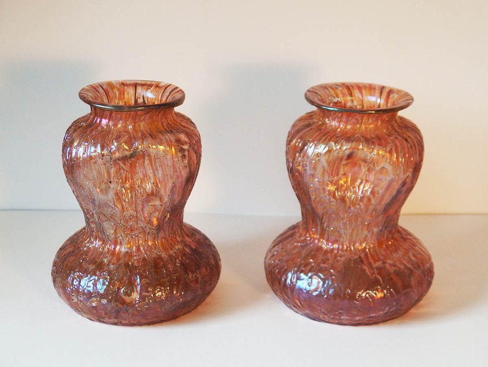 Mimosa Vases from Loetz, 1890s, Set of 2 for sale at Pamono