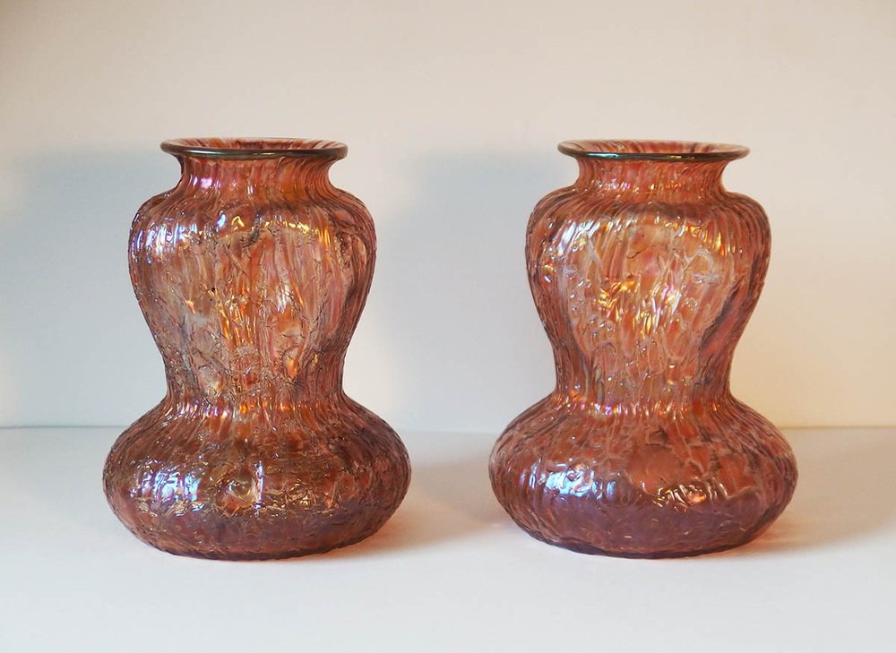 Mimosa Vases from Loetz, 1890s, Set of 2 for sale at Pamono