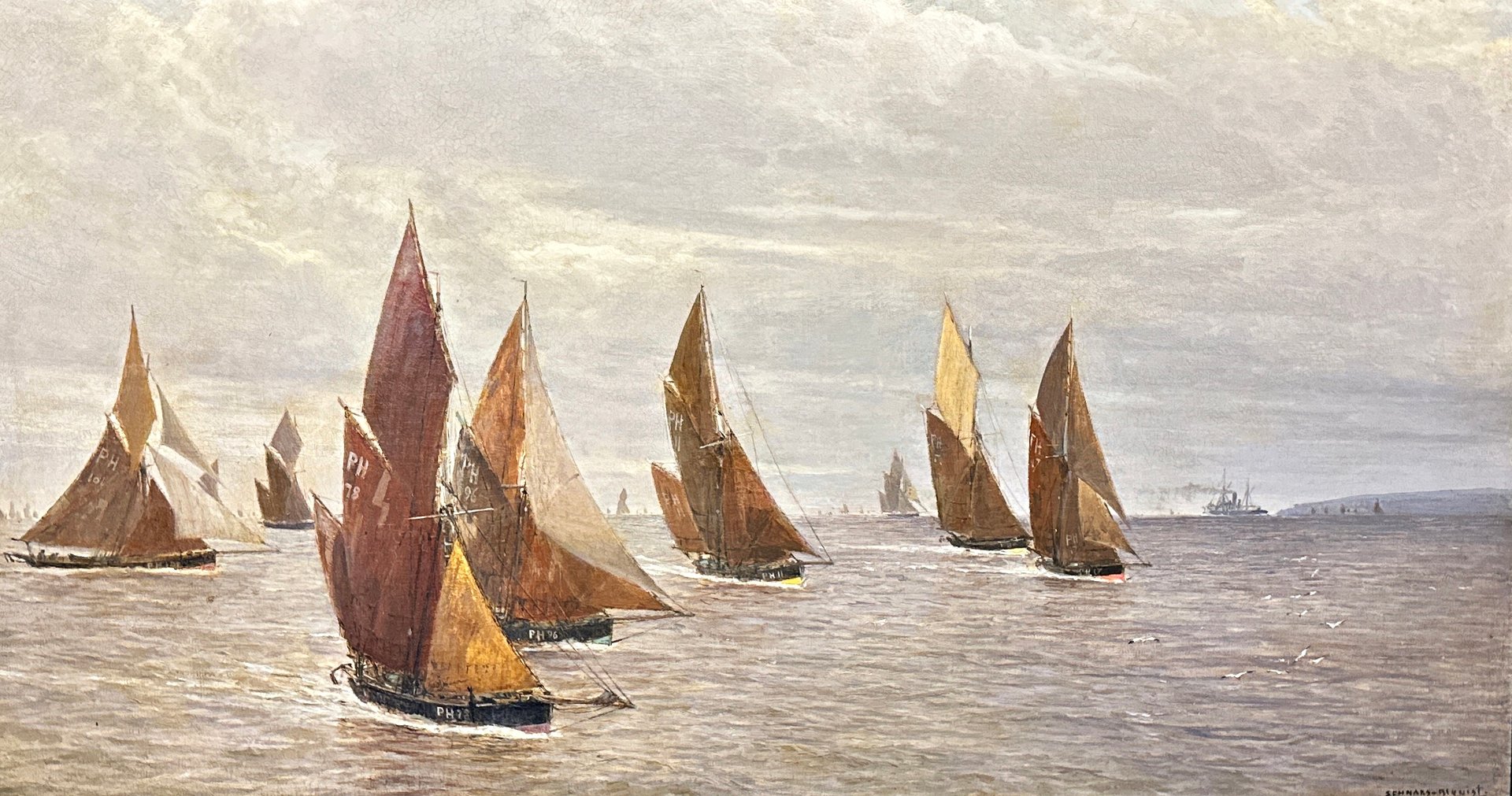 Hugo Schnars-Alquist, Sailing Ships, Artwork by Prominent German Marine ...