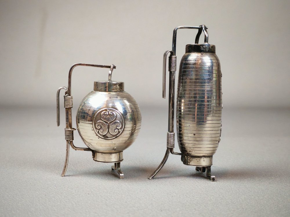 Meiji Lantern-Shaped Silver Spice Set, Japan, 1890s, Set of 2 for sale ...