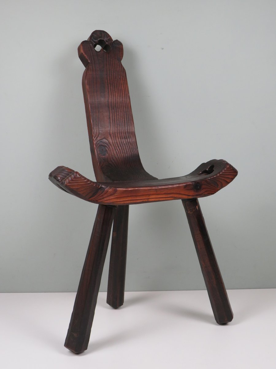 Mid-Century Modern Spanish Birth Stool in Carved Wood, 1960 for sale at ...