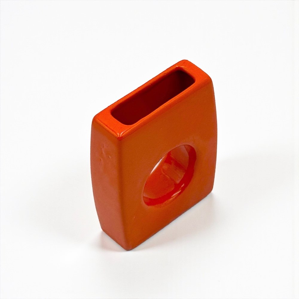 Space Age Sculptural Orange Glazed Ceramic Pieces, 1970s, Set of 2 for ...