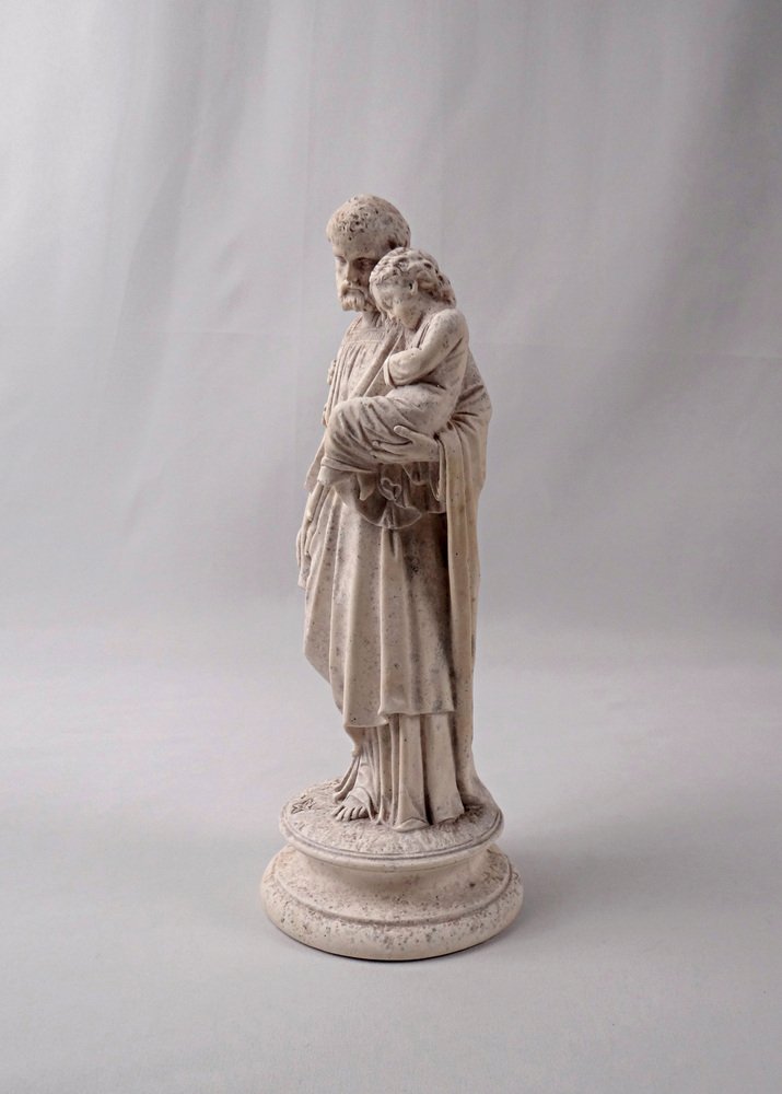 Plaster Saint Joseph Holding the Fleur-de-Lis and the Infant Jesus ...