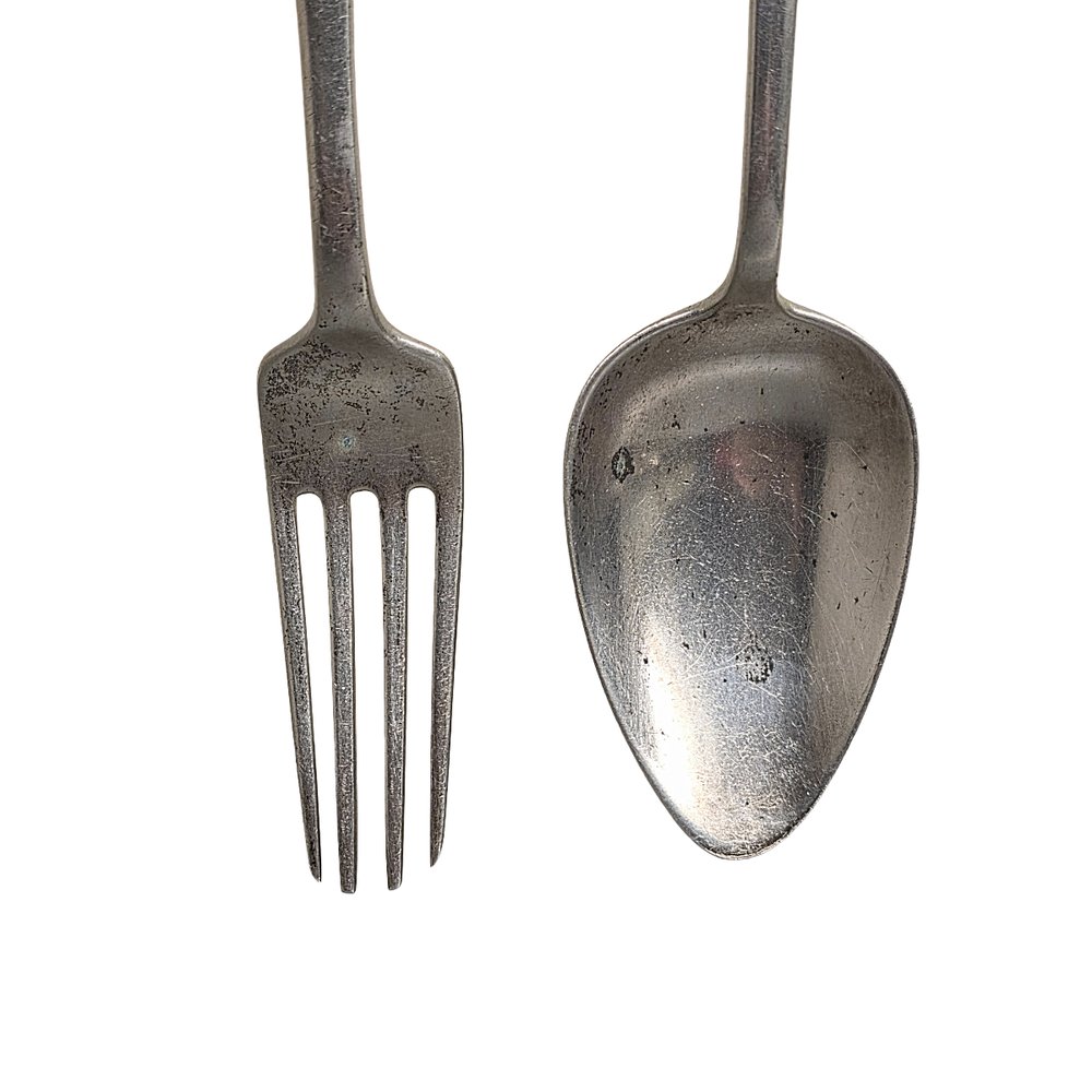 Antike niederländische Gabel und Löffel aus Silber, 1890er, 2er Set bei ...