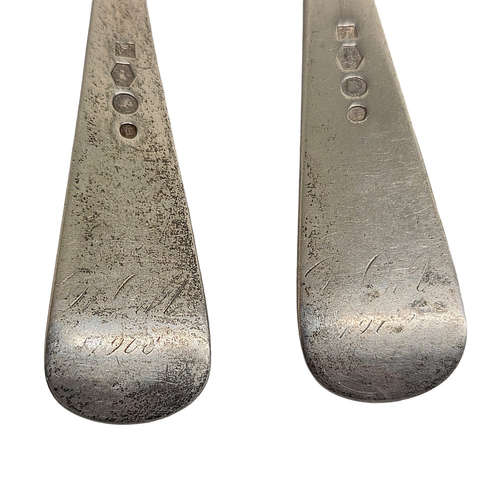 Antike niederländische Gabel und Löffel aus Silber, 1890er, 2er Set bei ...