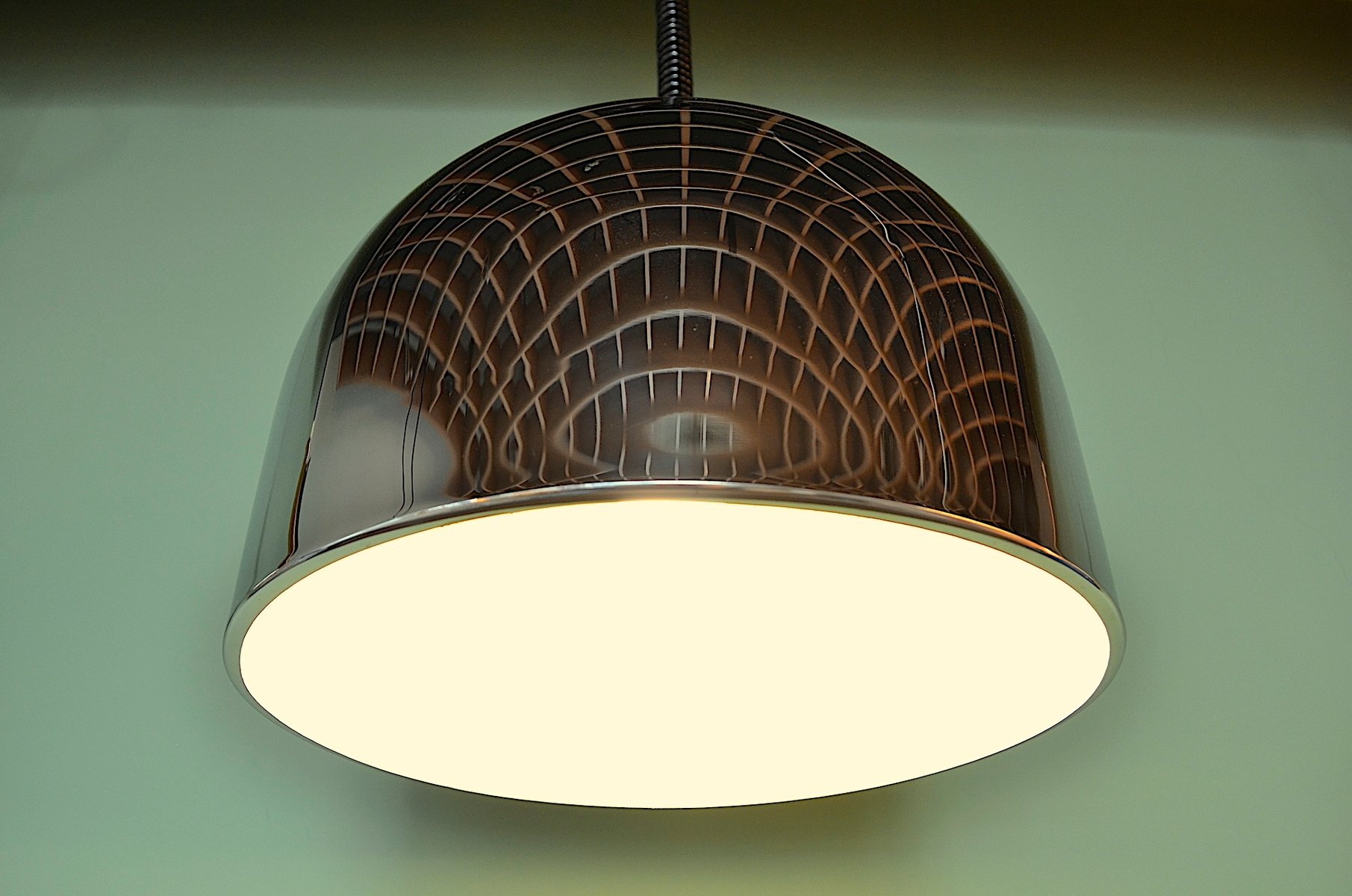 Space Age German Chrome Pendant Lamp from Staff, 1970s for sale at Pamono