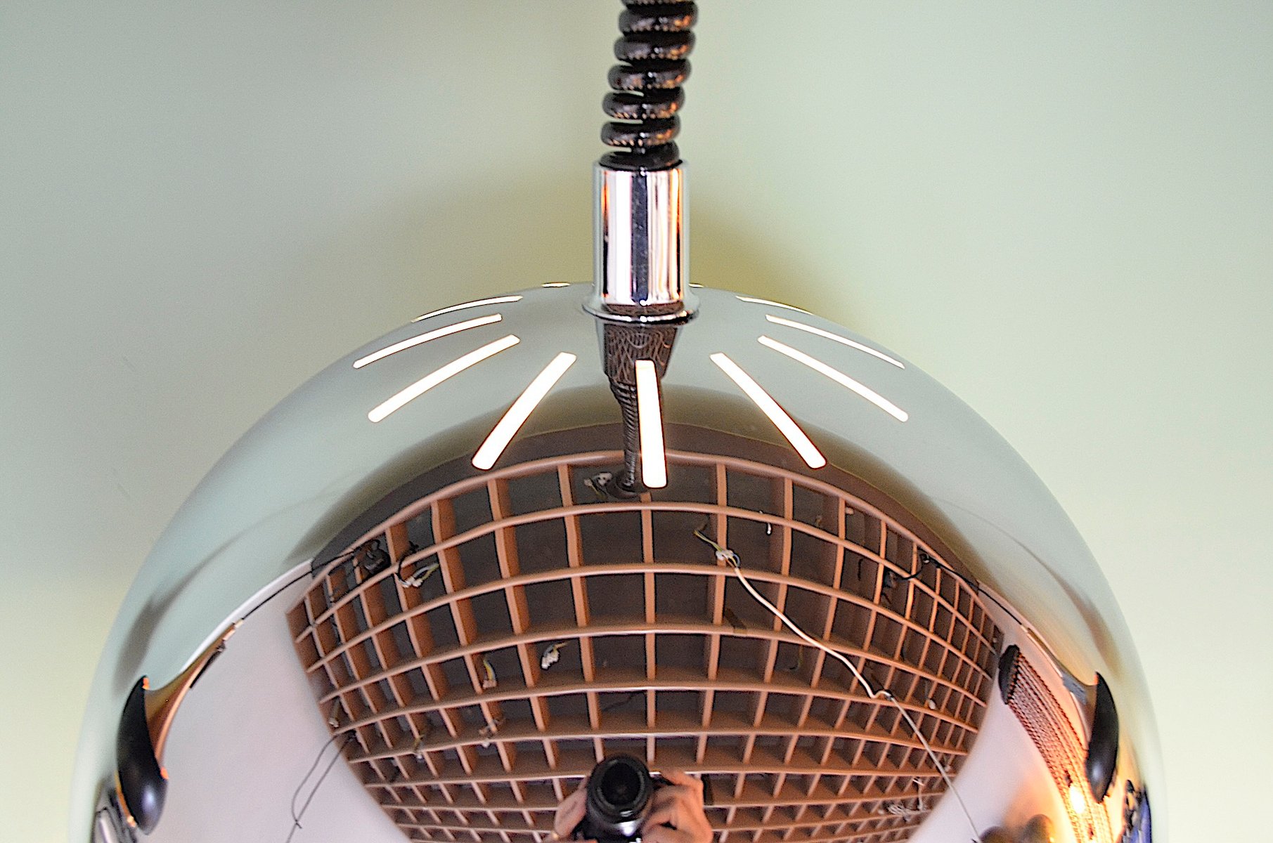 Space Age German Chrome Pendant Lamp from Staff, 1970s for sale at Pamono