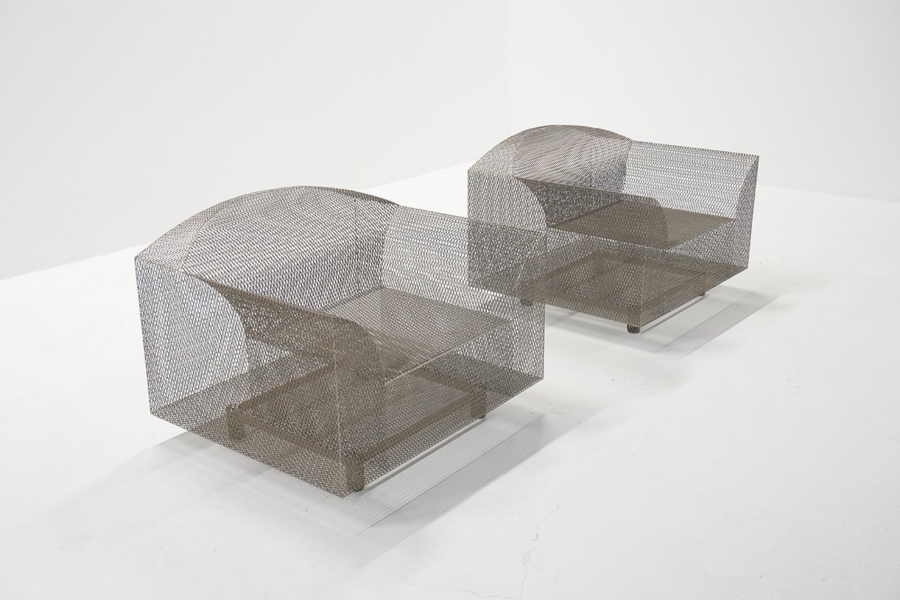 How High the Moon Armchairs by Shiro Kuramata for Vitra, Set of 2 for ...