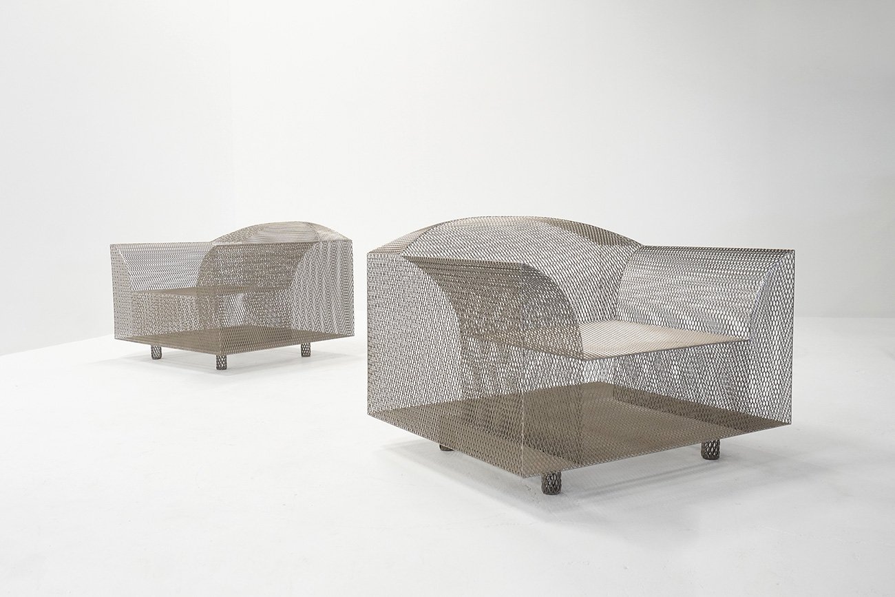 How High the Moon Armchairs by Shiro Kuramata for Vitra, Set of 2 for ...