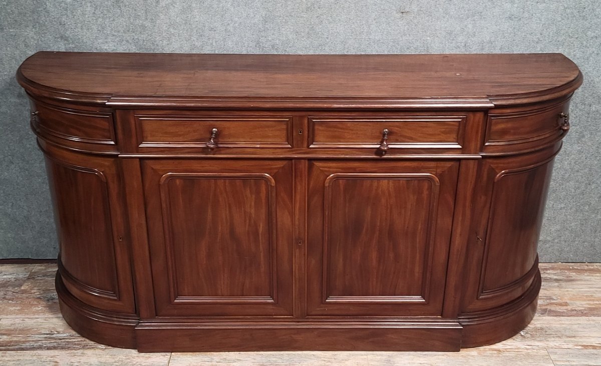 Napoleon III Half-Moon Shaped Buffet in Cuban Mahogany for sale at Pamono