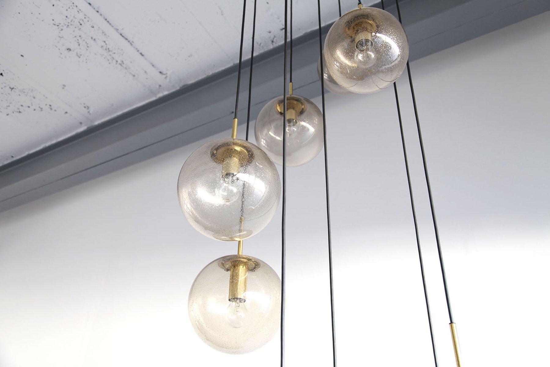 Large Glass Cascade Drop Light Lamp from Limburg, 1960s for sale at Pamono