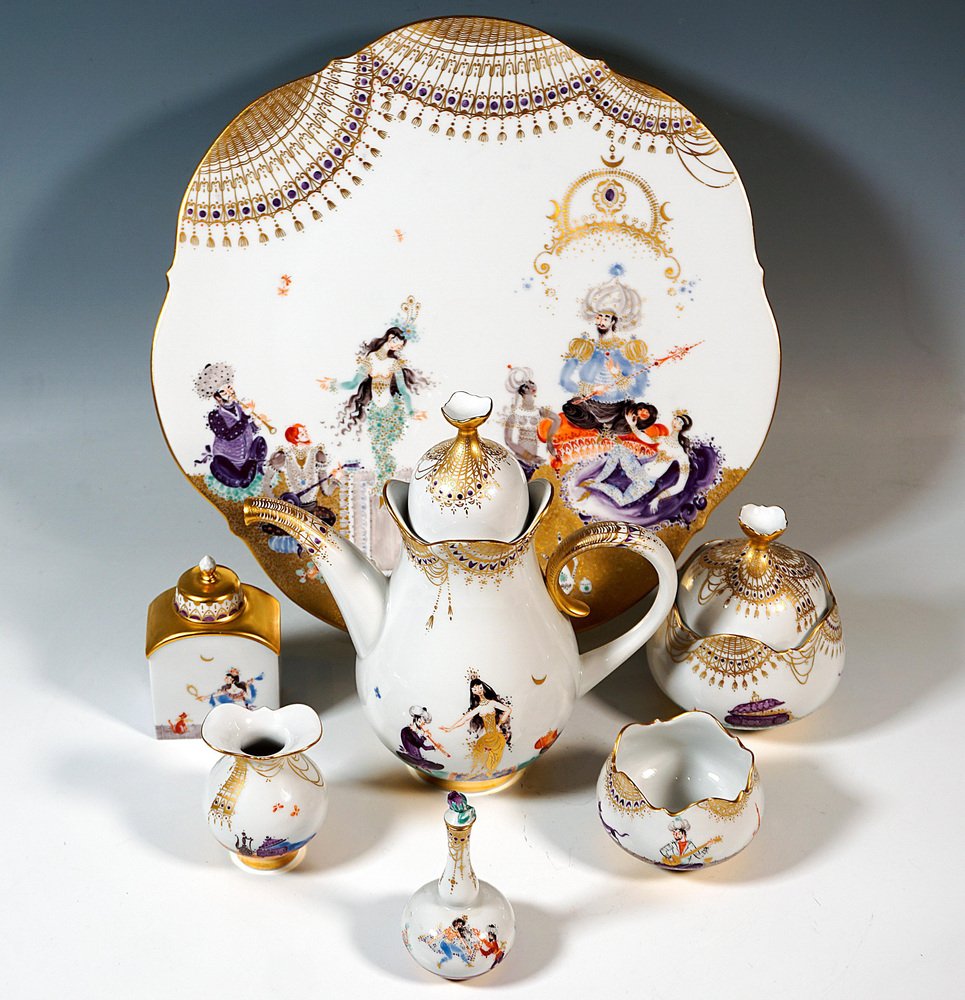 Coffee Mocha and Dessert Set for Six Persons from Meissen, Set of 25 ...