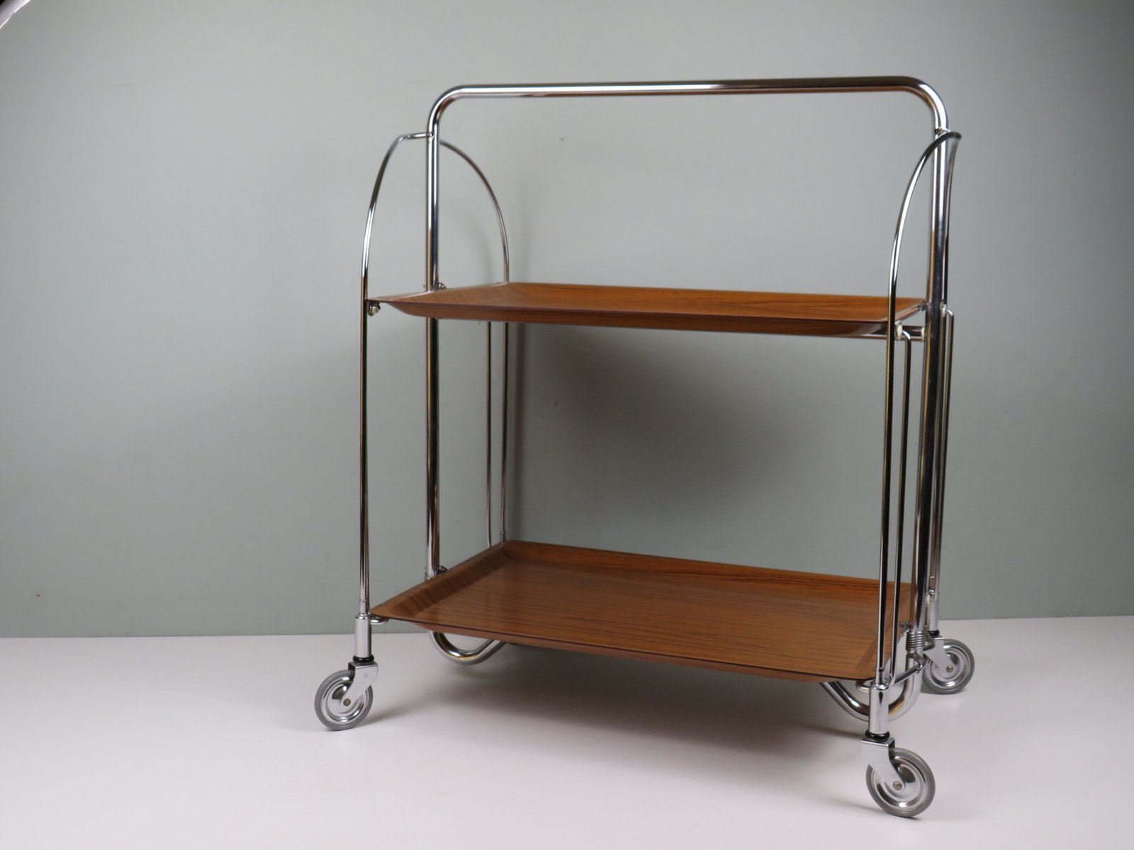 Dinett Folding Serving Trolley from Bremshey & Co., Germany, 1950s ...