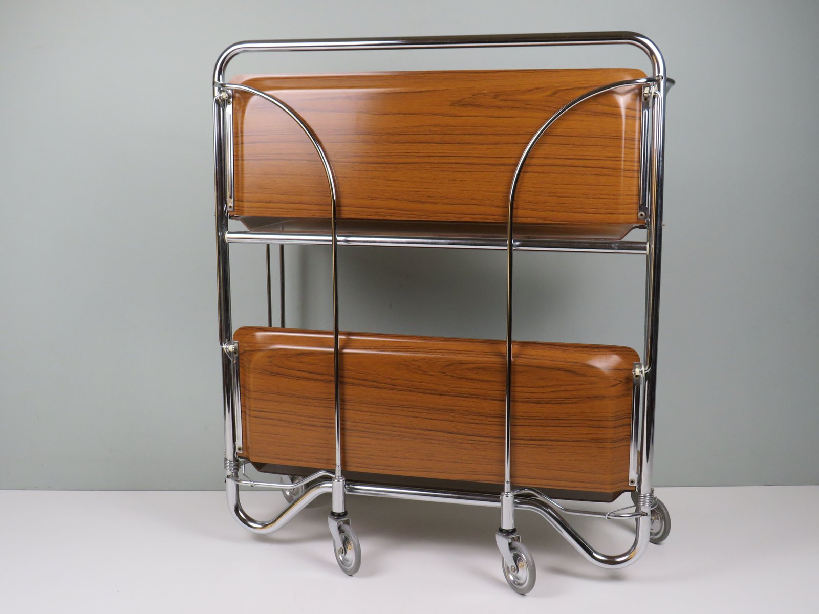 Dinett Folding Serving Trolley from Bremshey & Co., Germany, 1950s ...