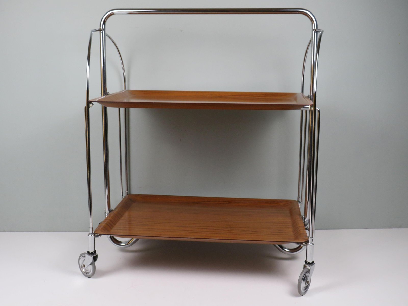 Dinett Folding Serving Trolley from Bremshey & Co., Germany, 1950s ...
